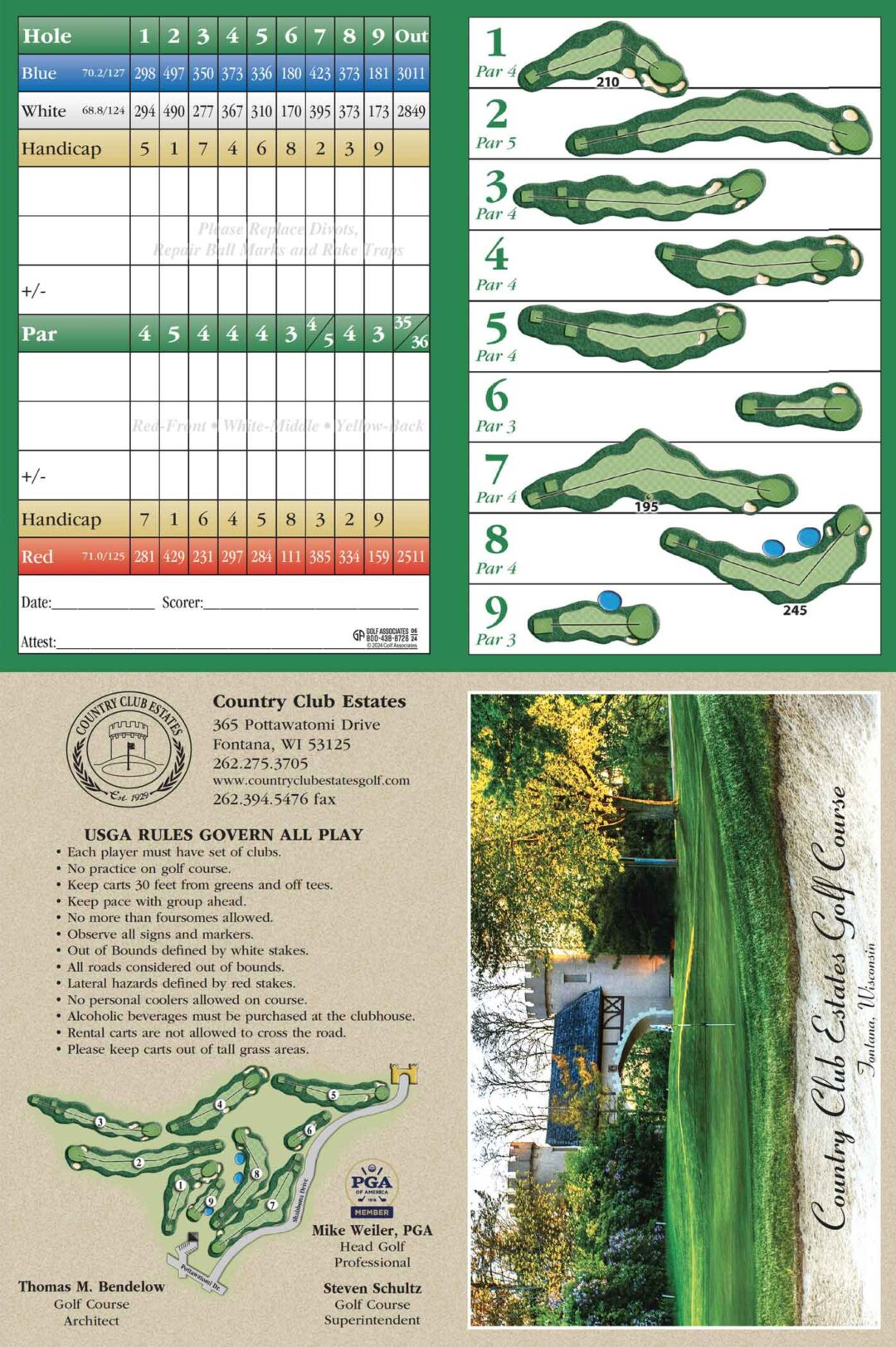 Scorecard - Country Club Estates Golf Course